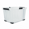 Clear Plastic Storage Bins with Latching Lids and Black Handles - Large ...