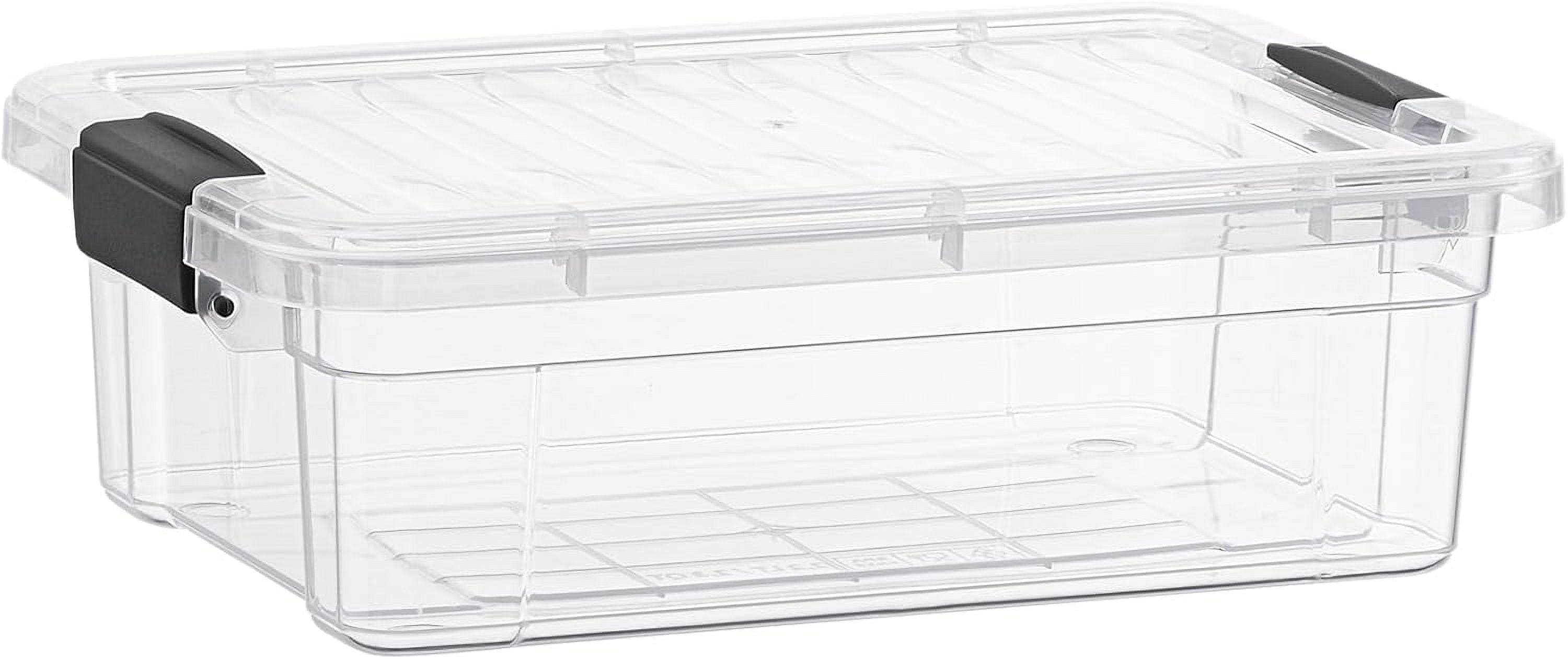 Clear Plastic Storage Bins with Lid, 4.5 Quart Box, Organizing ...