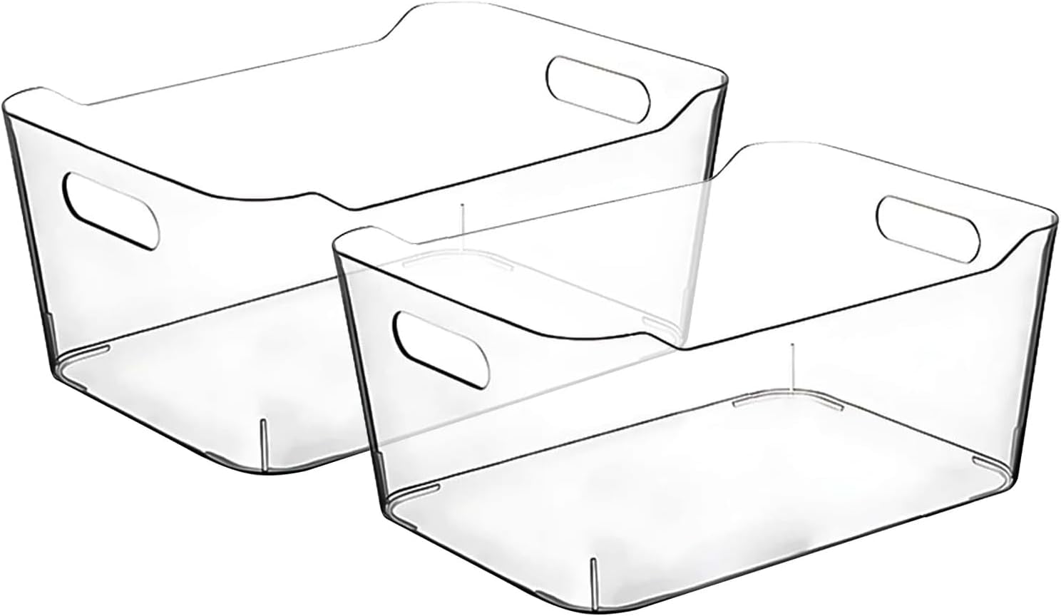 ‌Clear Plastic Storage Bins with Lids - Kitchen, Pantry, Fridge ...