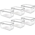 Clear Plastic Storage Bins with Lids Stackable Kitchen Pantry Organizer ...