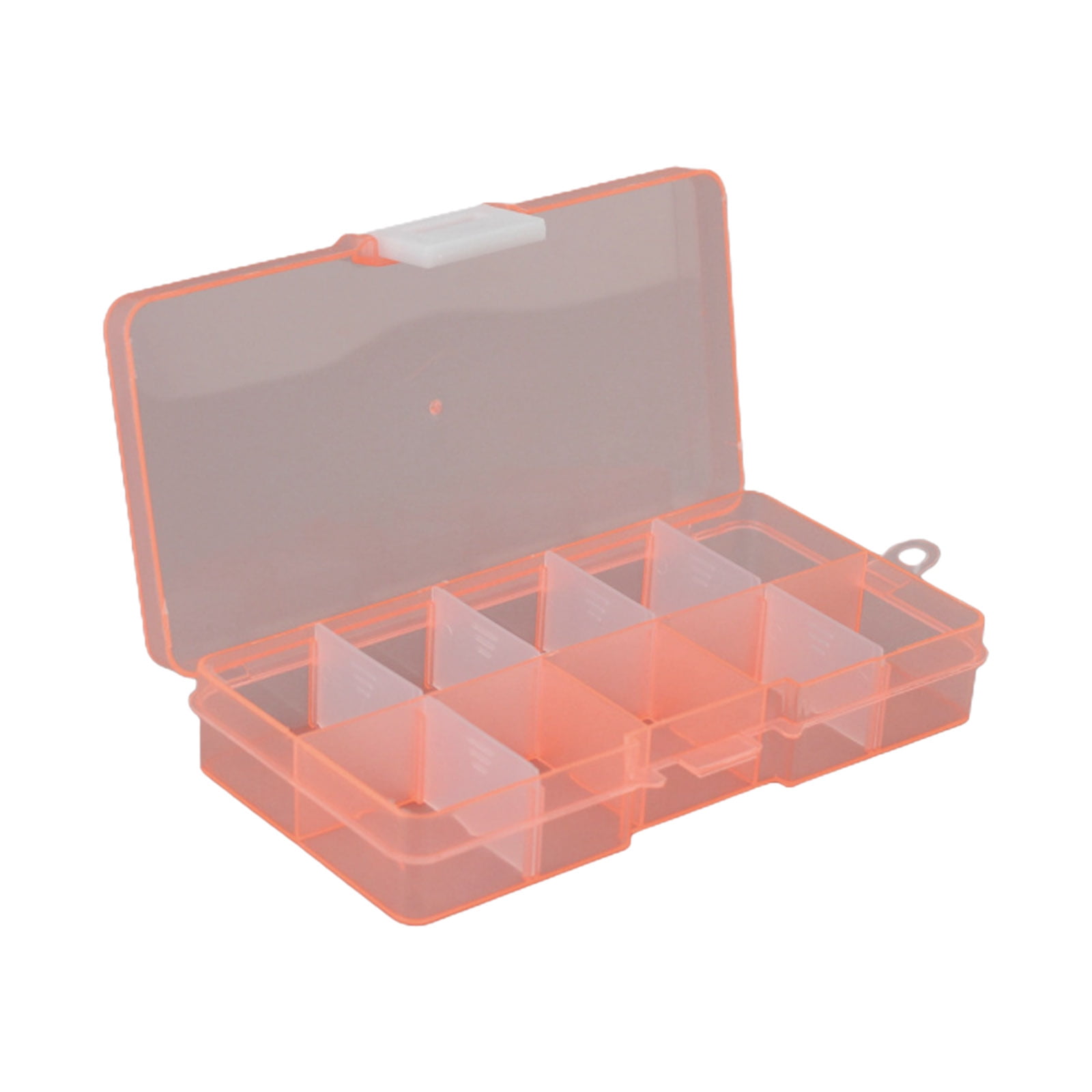 Clear Plastic Storage Box 10 Compartment with Sealing Lid Container for ...