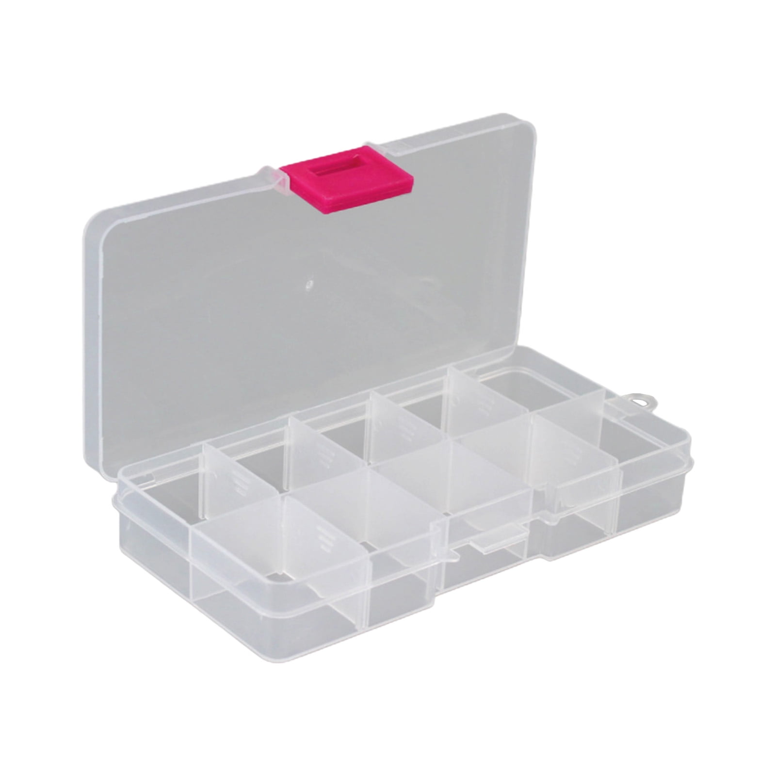 Clear Plastic Storage Box 10 Compartment with Sealing Lid Container for ...