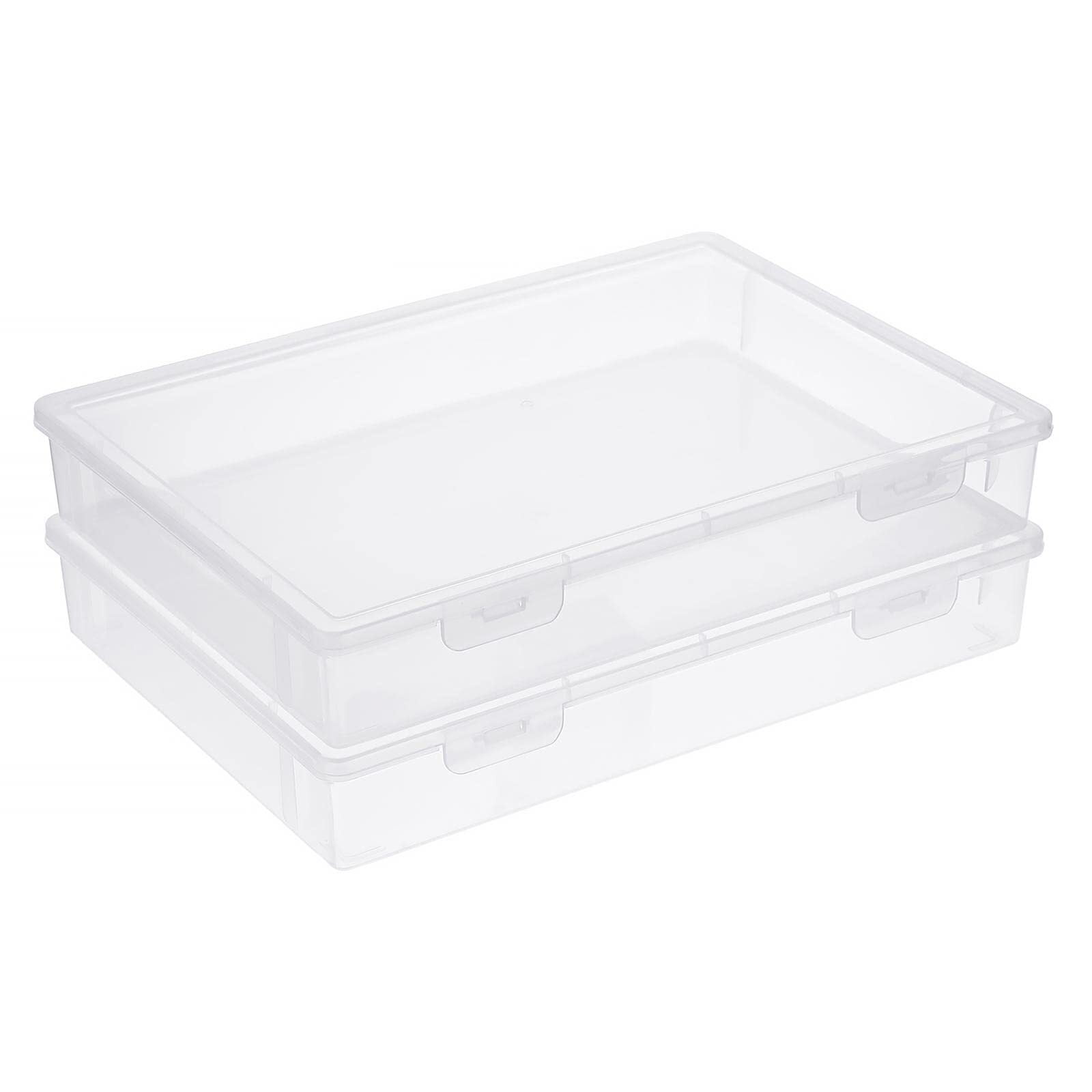 Clear Plastic Storage Box with Flap Lid, Multipurpose Craft Organizers ...