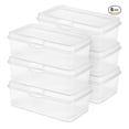 Clear Plastic Storage Boxes 6-Pack - Large FlipTop Organizer Containers ...