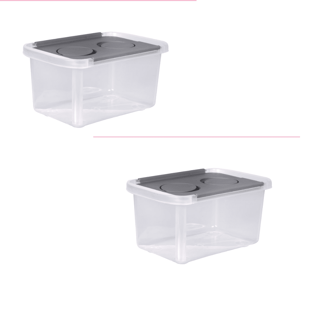 Clear Plastic Storage Boxes with Split-Hinged Lids - Gray Versatile ...
