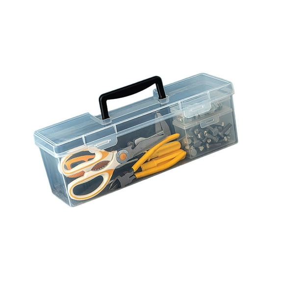 Clear Plastic Storage Container For Hardware Tool Handheld Toolbox with ...