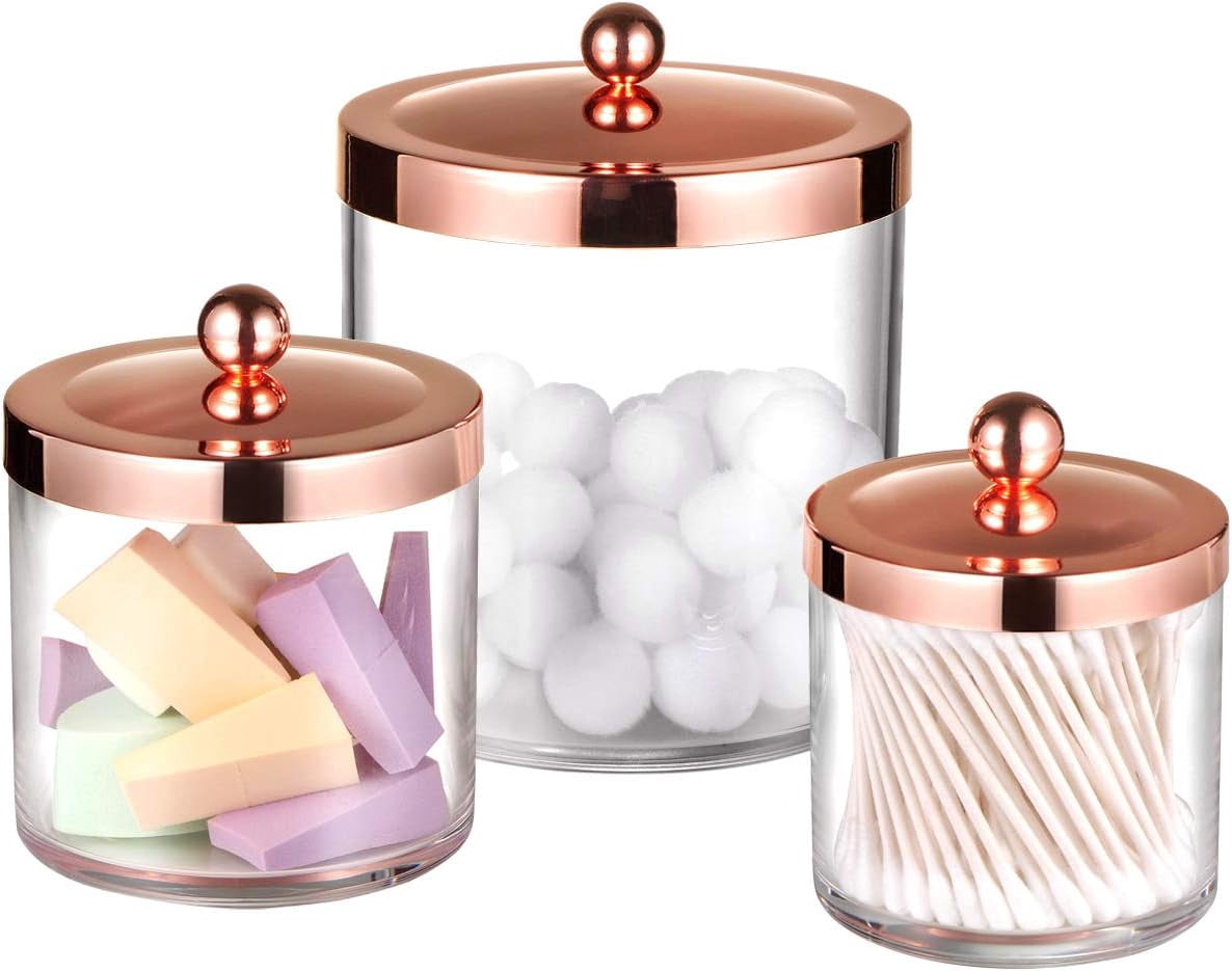 Clear Plastic Storage Jars with Rust-Resistant Stainless Steel Lids ...