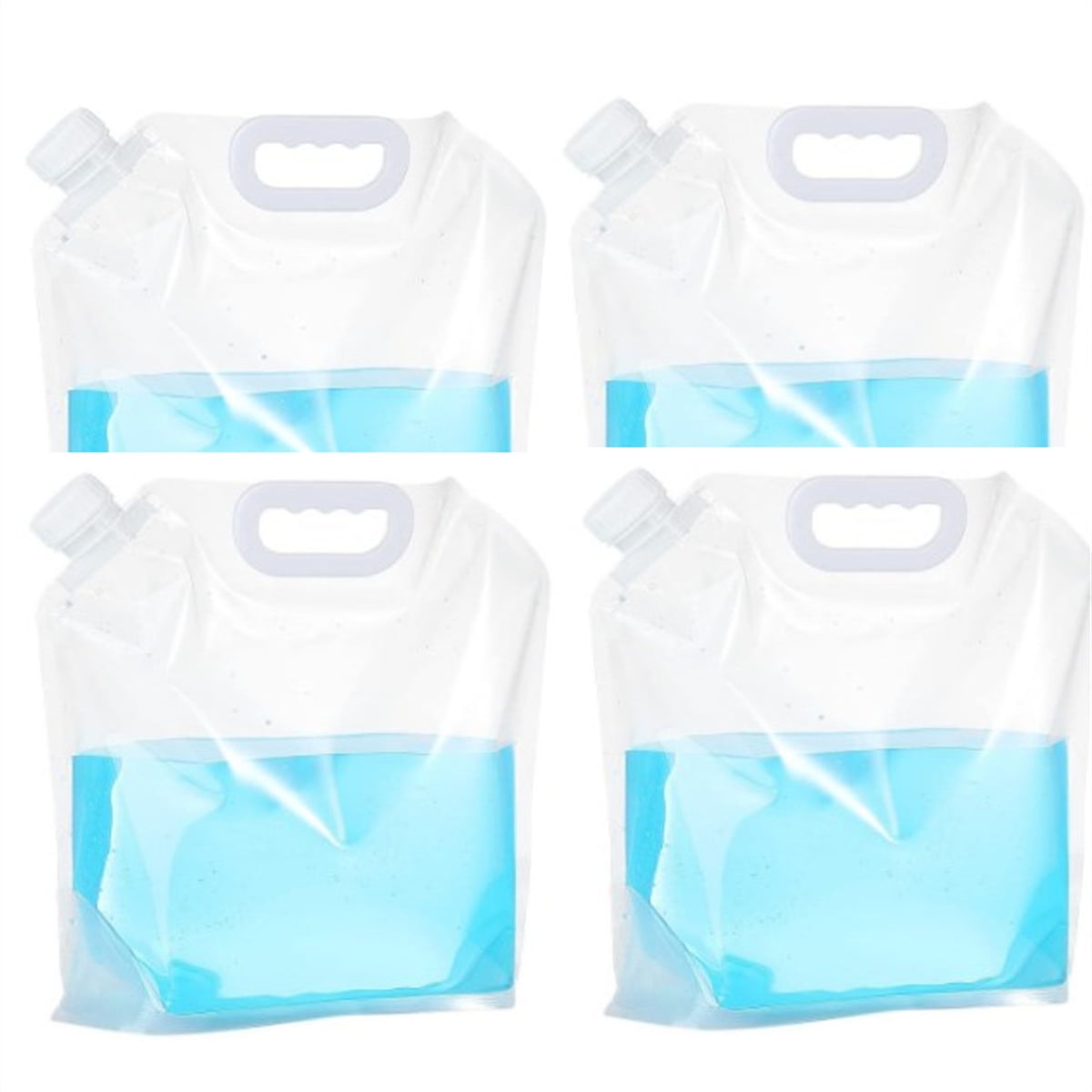 Clear Plastic Storage Jug,4 Pcs Foldable Water Bag,No-Leak Water ...