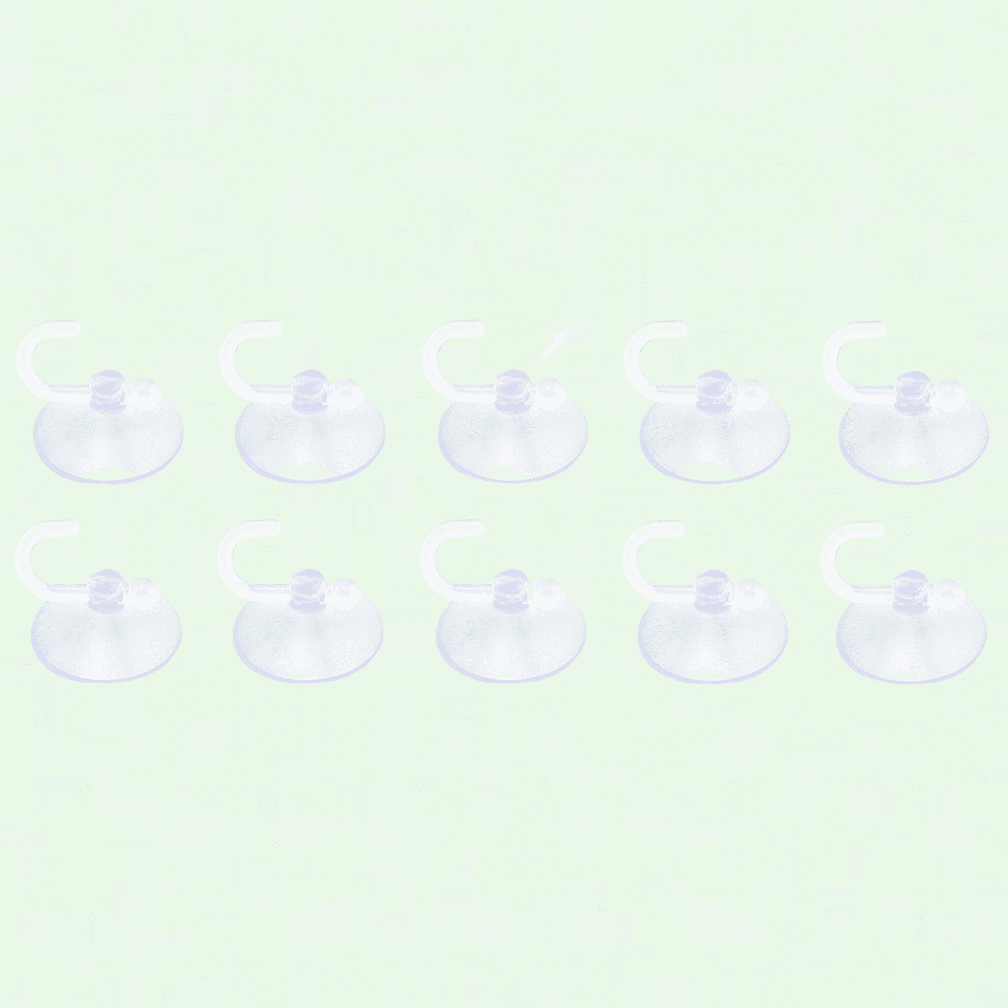 Clear Plastic Suction Cups with Swivel Hook - Set of 10, 30mm Diameter ...