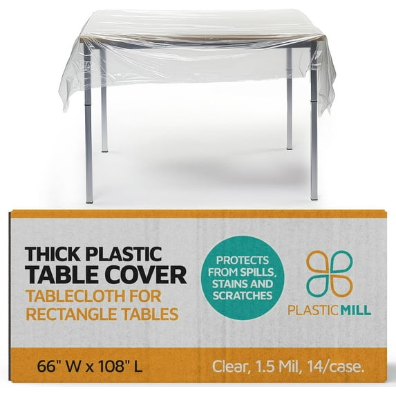 Clear Plastic Table Cover - Clear Plastic Table Cloth - Dining Table ...