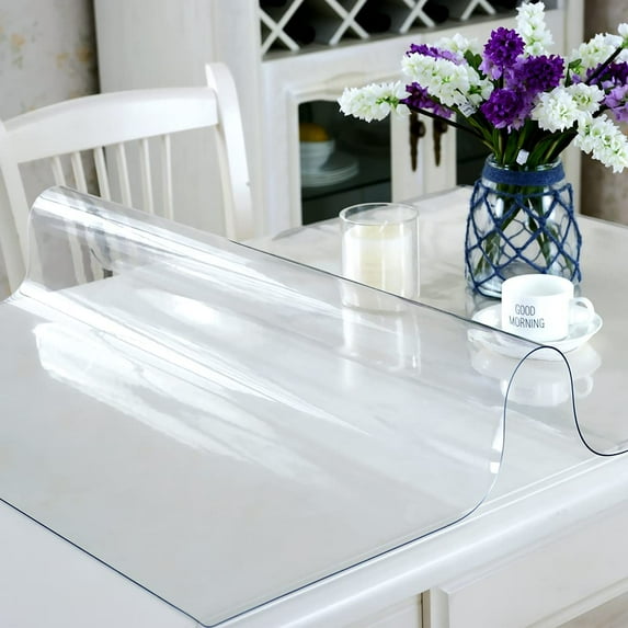 Clear Plastic Table Cover Protector 40 x 62 Inch, 2mm Thick Clear Table ...