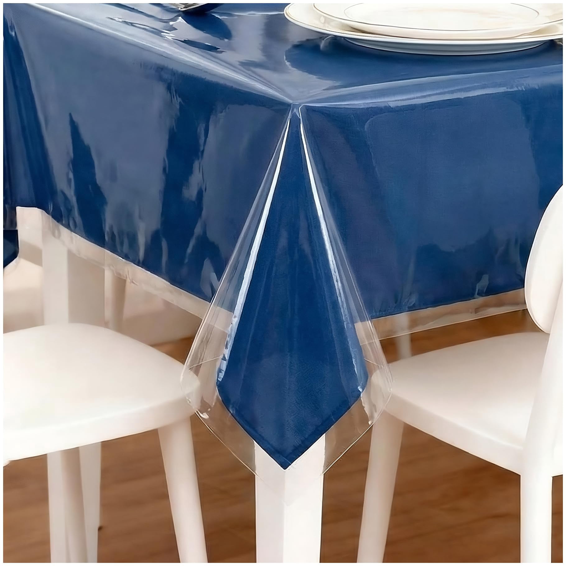 Clear Plastic Tablecloth Protector Waterproof Vinyl Cover Rectangle ...