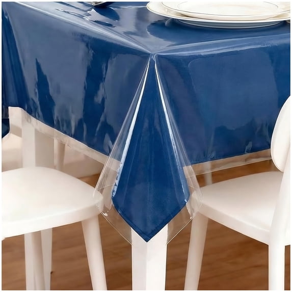 Clear Plastic Tablecloth Protector Waterproof Vinyl Cover Rectangle ...