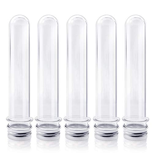 Clear Plastic Test Tubes with Caps,20pcs 25x140mm(45ml) Clear Tubes ...