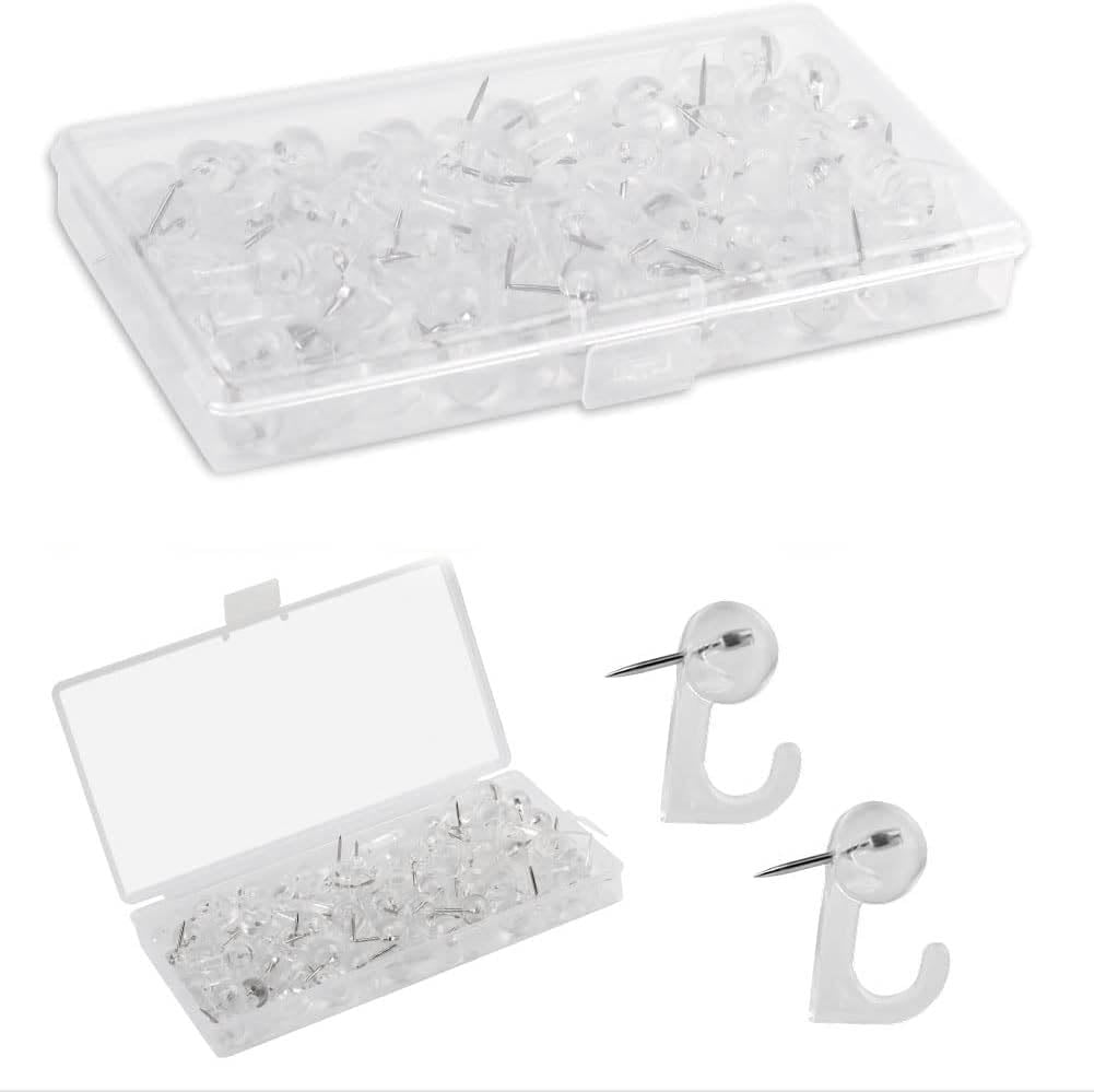 Clear Plastic Thumb Tack Hook, Plastic Heads Pin Tacks Wall Thumb Tacks ...