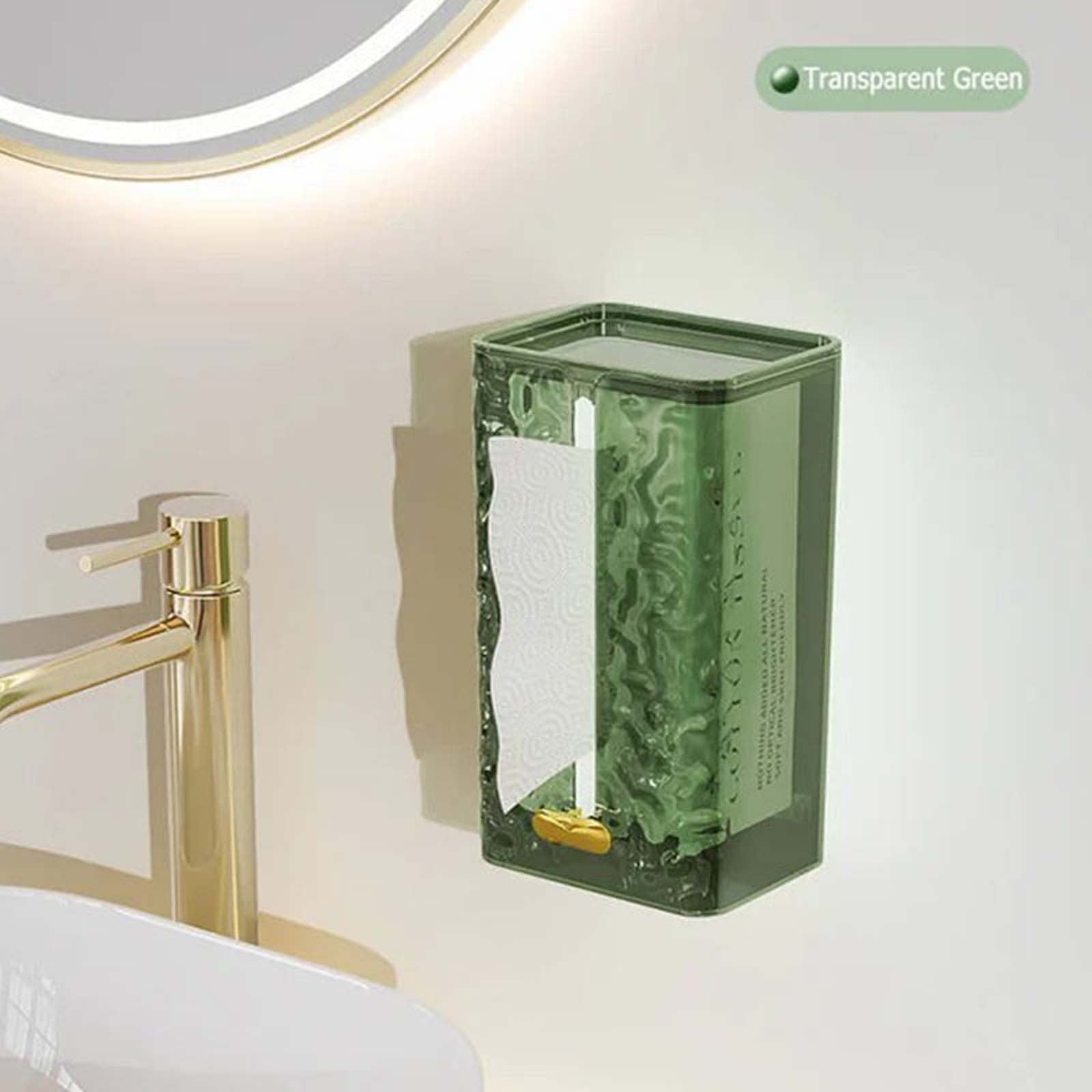 Clear Plastic Tissue Box Cover Wall Mounted Holder for Bathroom and ...