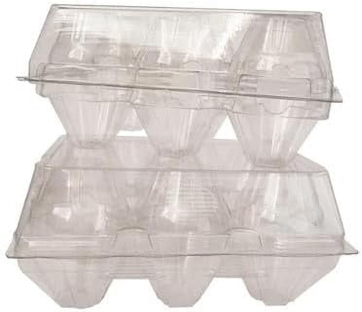 Clear Plastic Tri-Fold Split 6-Egg Carton [100 Pack] - Walmart.com