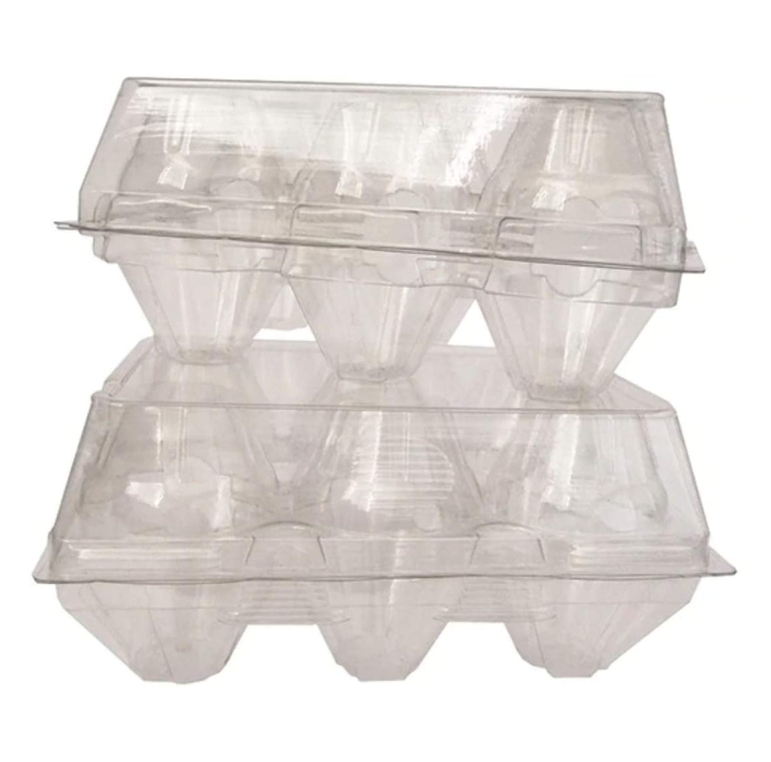 Clear Plastic Tri-Fold Split 6-Egg Carton [35 Pack] - Walmart.com