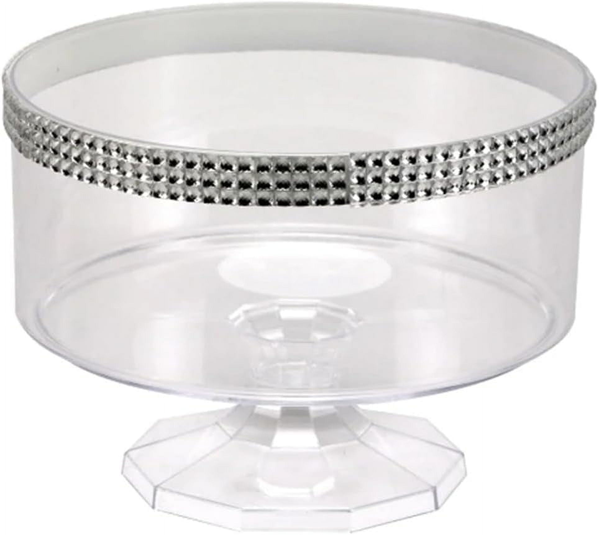 Clear Plastic Trifle Serving Bowl with Jewel Accent 80oz (1) - Walmart.com