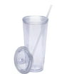 1 Pcs Clear Acrylic Tumblers with Lids and Straw,20 oz Double Wall ...
