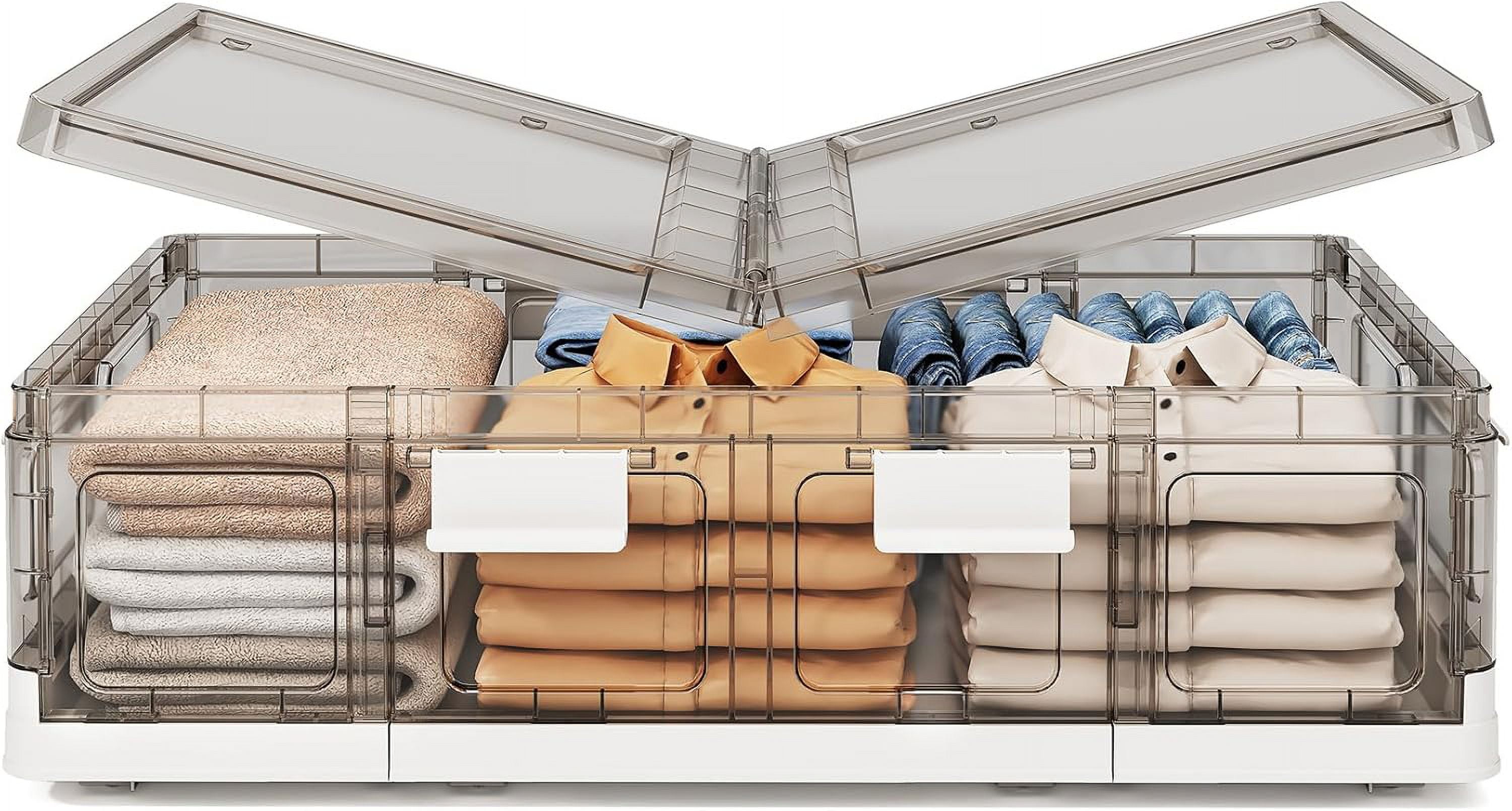 Clear Plastic Under Bed Storage Containers Bins with Lids and 8 Pre ...