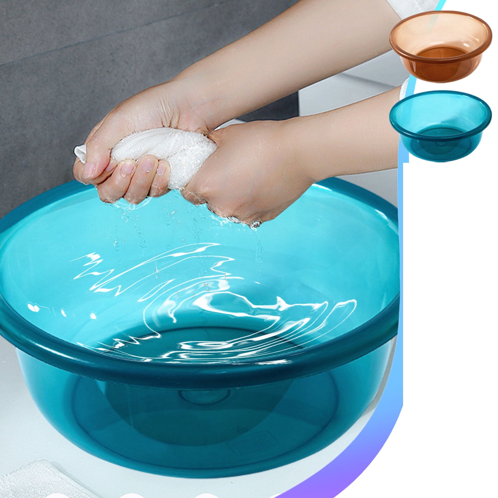 Clear Plastic Washing Basin Medium Size Foot Washbasin Thickened Rim ...