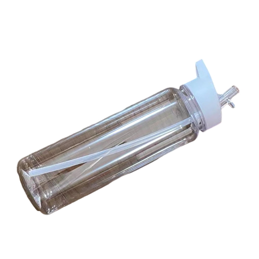 Clear Plastic Water Bottles with Straw LeakProof Sports Water Bottles ...