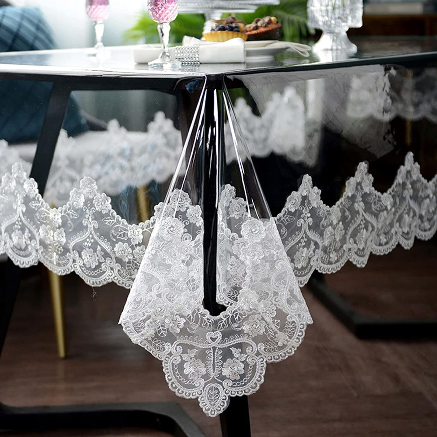 Clear Plastic Waterproof Tablecloth, Vinyl PVC Rectangle Table Cloth ...