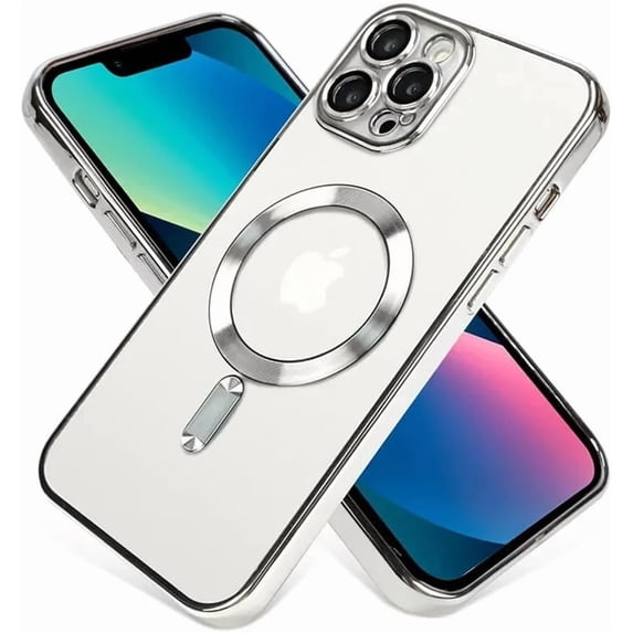Clear Plating Magnetic Case for iPhone 16 15 14 13 12 11 Pro Max Plus ...