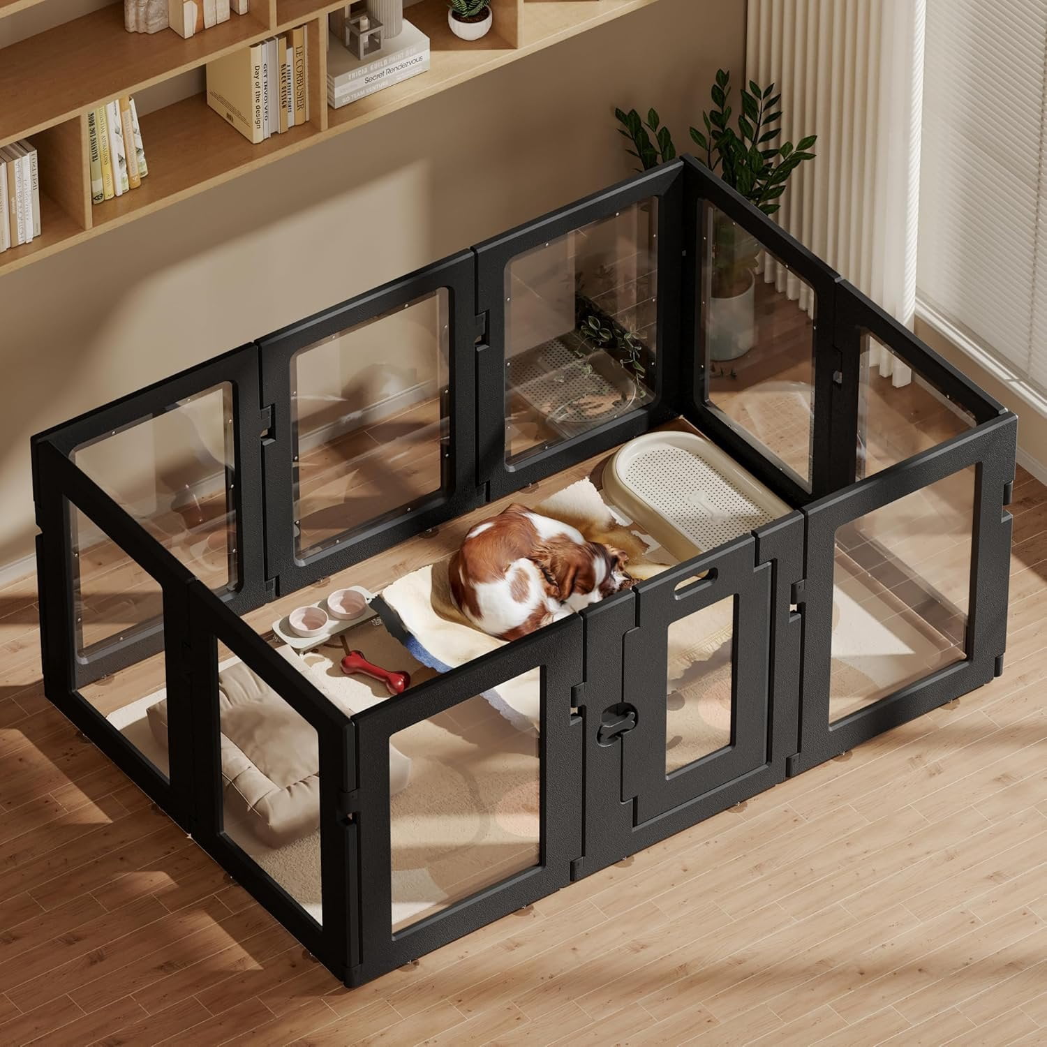 Clear Playpen with Door, Puppy Playpen for Indoor Use with Heavy Duty ...