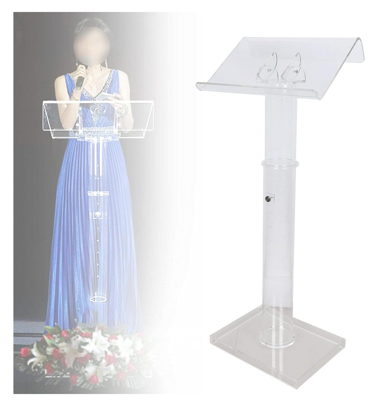 Clear Podium Stand, Acrylic Podium Pulpits for Churches Professional ...