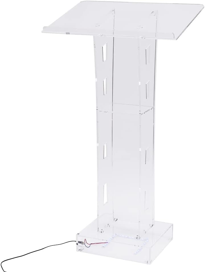Clear Podium Stand WIth LED, Acrylic Podium Pulpits for Churches ...