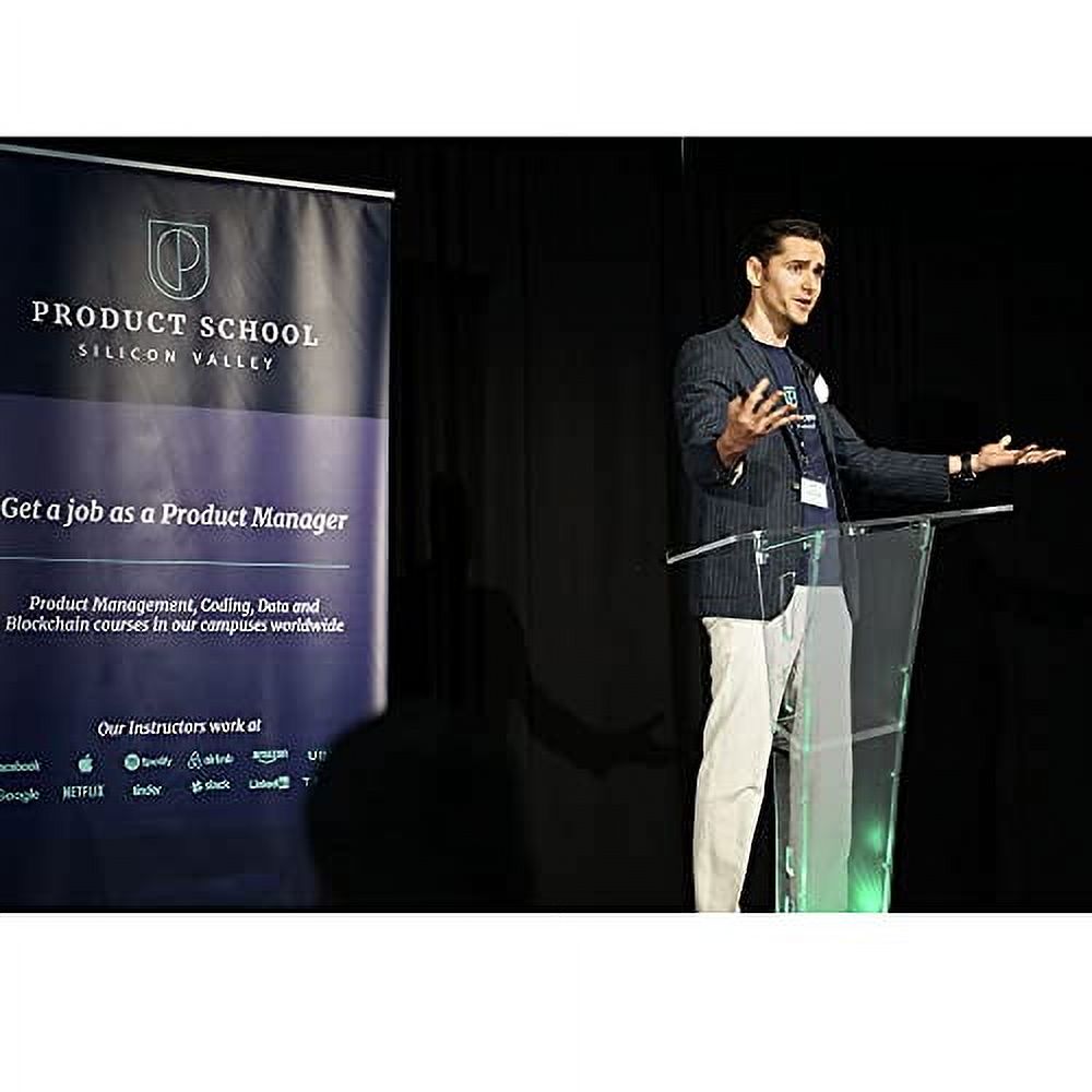 Clear Podium Stand with Lights, 43”Acrylic Podium Pulpits for Churches ...