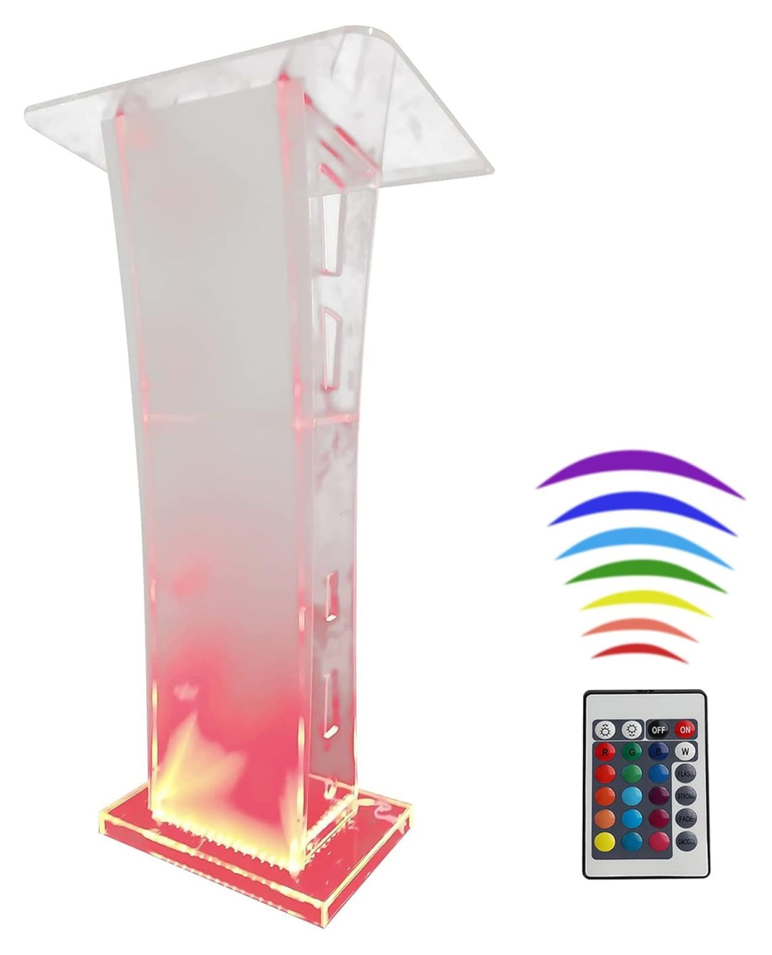 Clear Podium Stand with lights, 43” Podium Pulpits for Churches ...