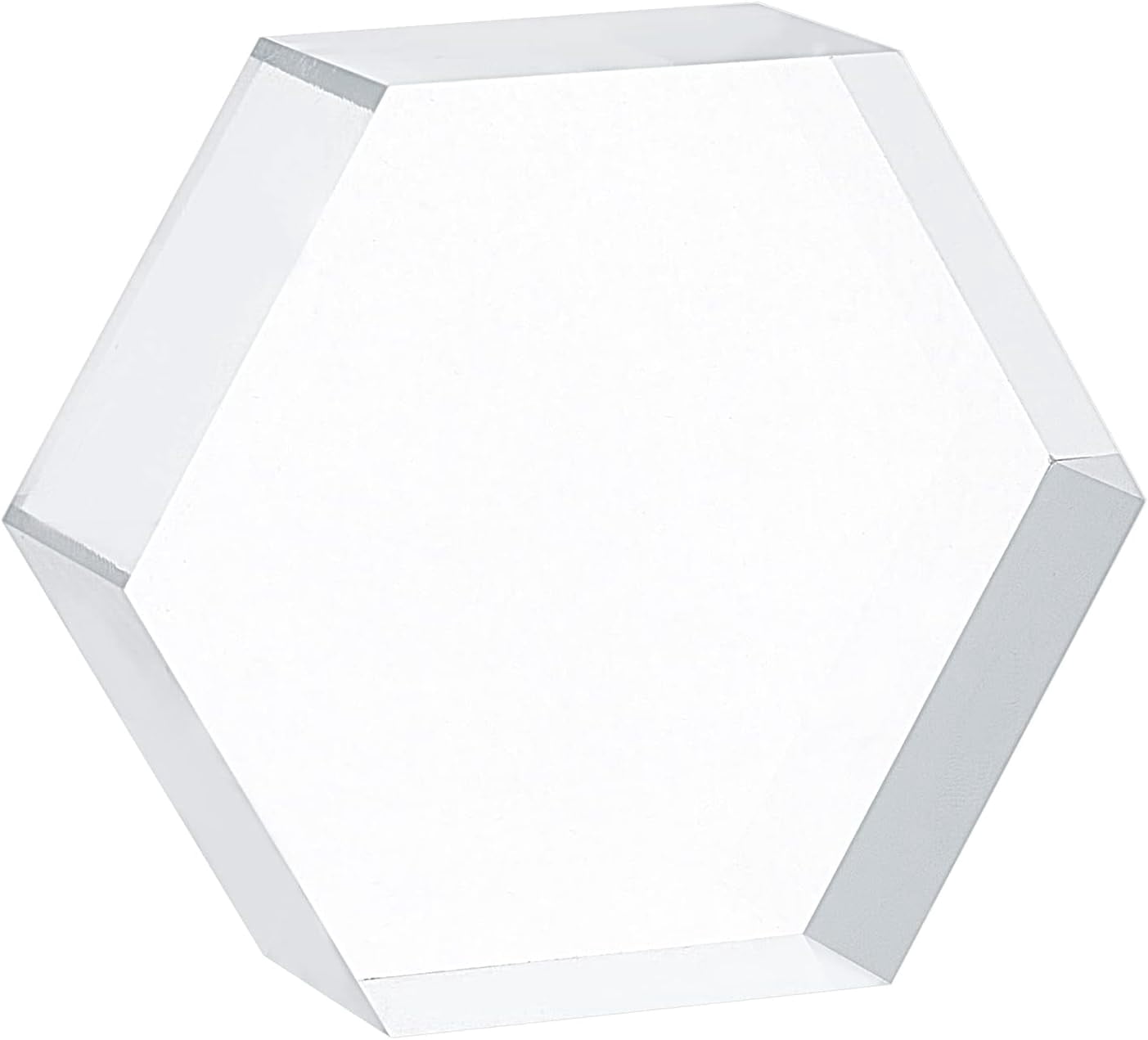 Clear Polished Acrylic Polygon Display Block 7.7x6.7x2.5cm Hexagon High ...