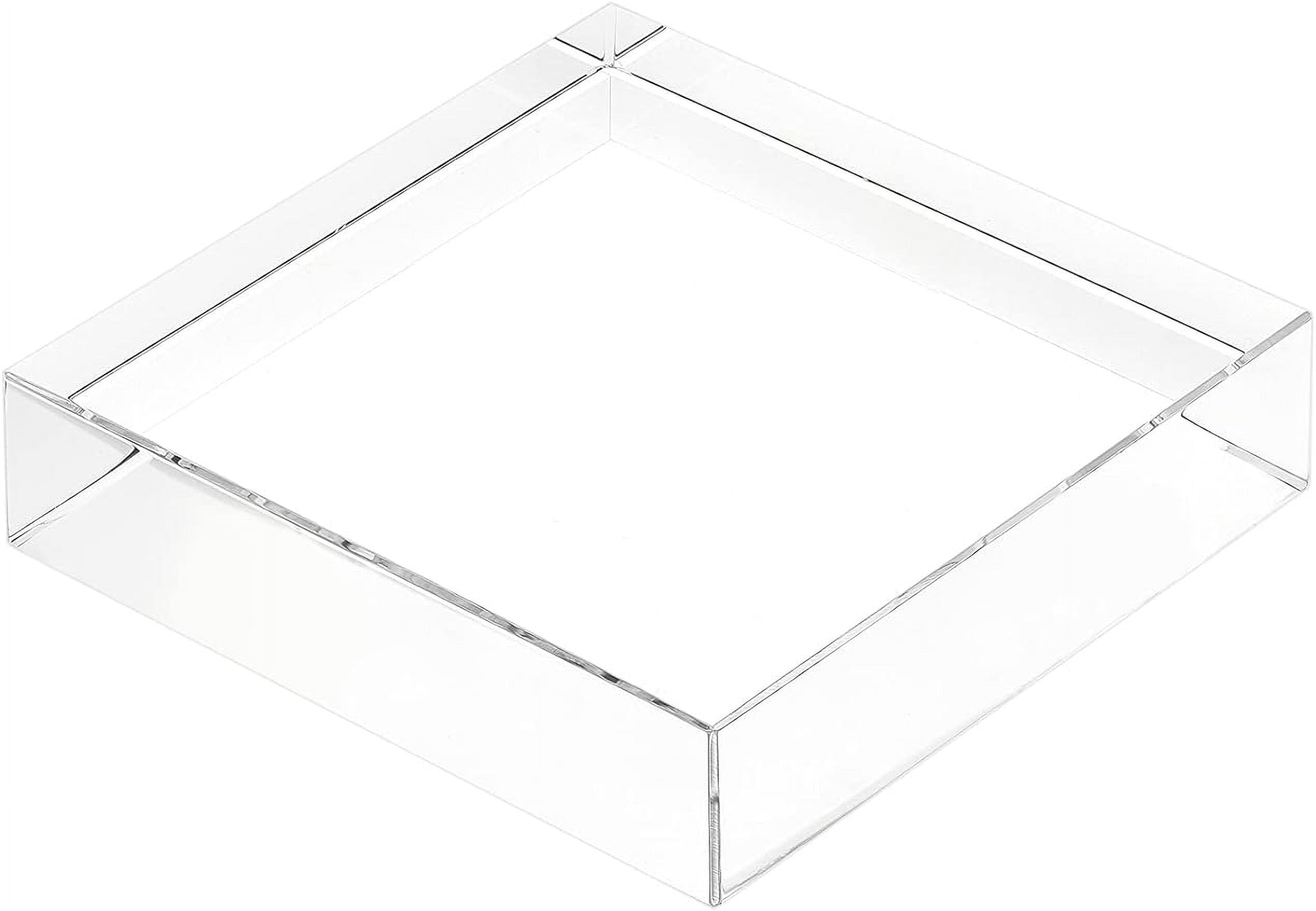 Clear Polished K9 Glass Square Display Block Square Transparent Display ...