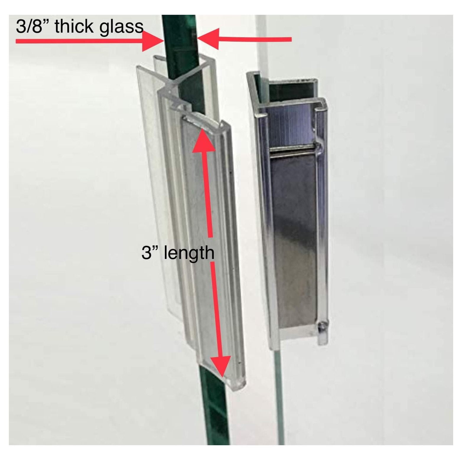 Clear Polycarbonate U-Channel with Magnet and Chrome Metal Strike Plate ...
