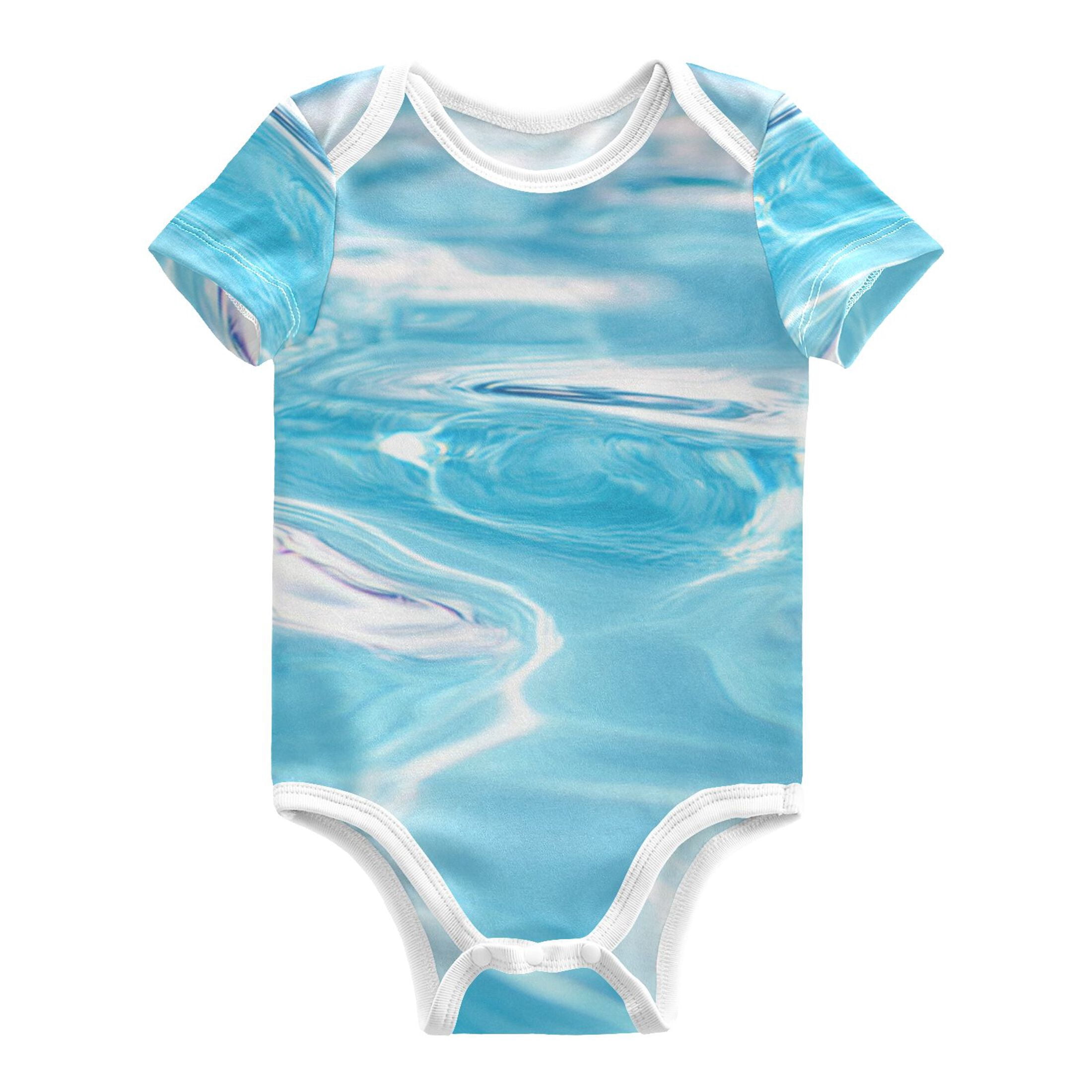 Clear Pool Water Pure Cotton Bodysuit Short Sleeve Pajamas One-Piece ...