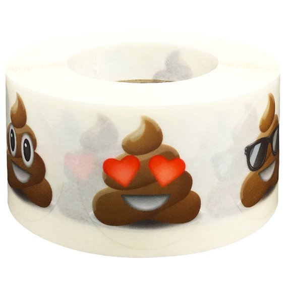 Clear Poop Emoji Shape Stickers - Smiley Face Poop Party Supplies Toys ...