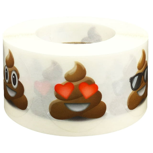 Clear Poop Emoji Shape Stickers 6 Different Poop Emoji Labels 1 Inch ...