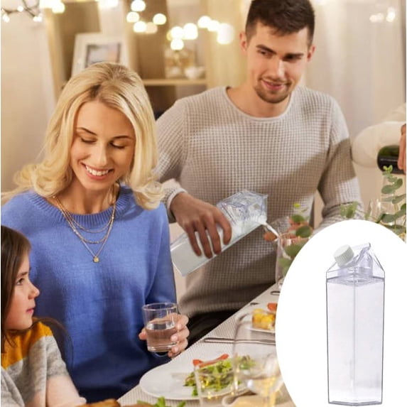 Clear Portable Milk Carton Bottle Food Storage Container for Outdoor ...
