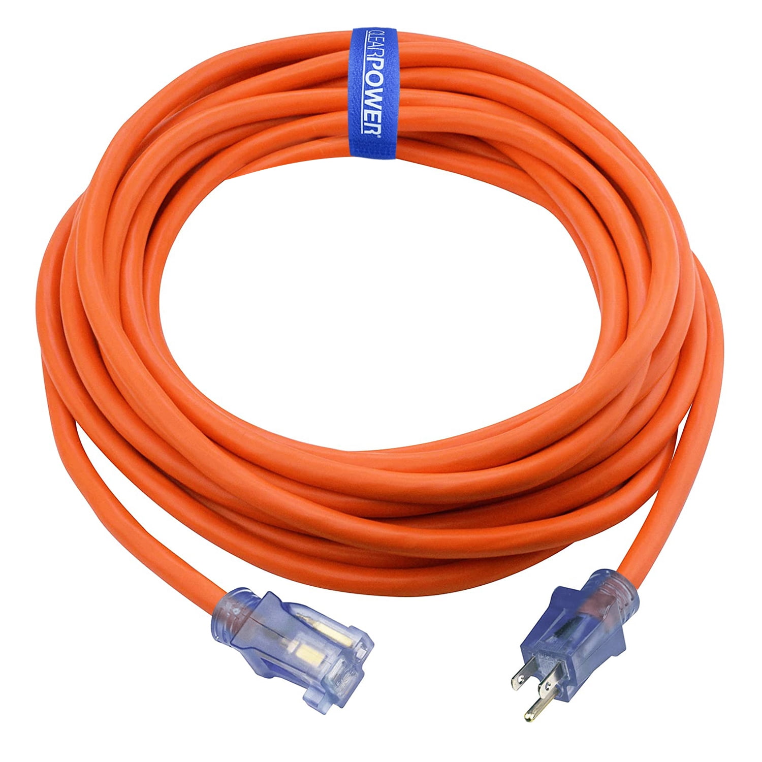 Clear Power Outdoor Extension Cord, 25 ft, 16/3 SJTW, Power Indicator ...