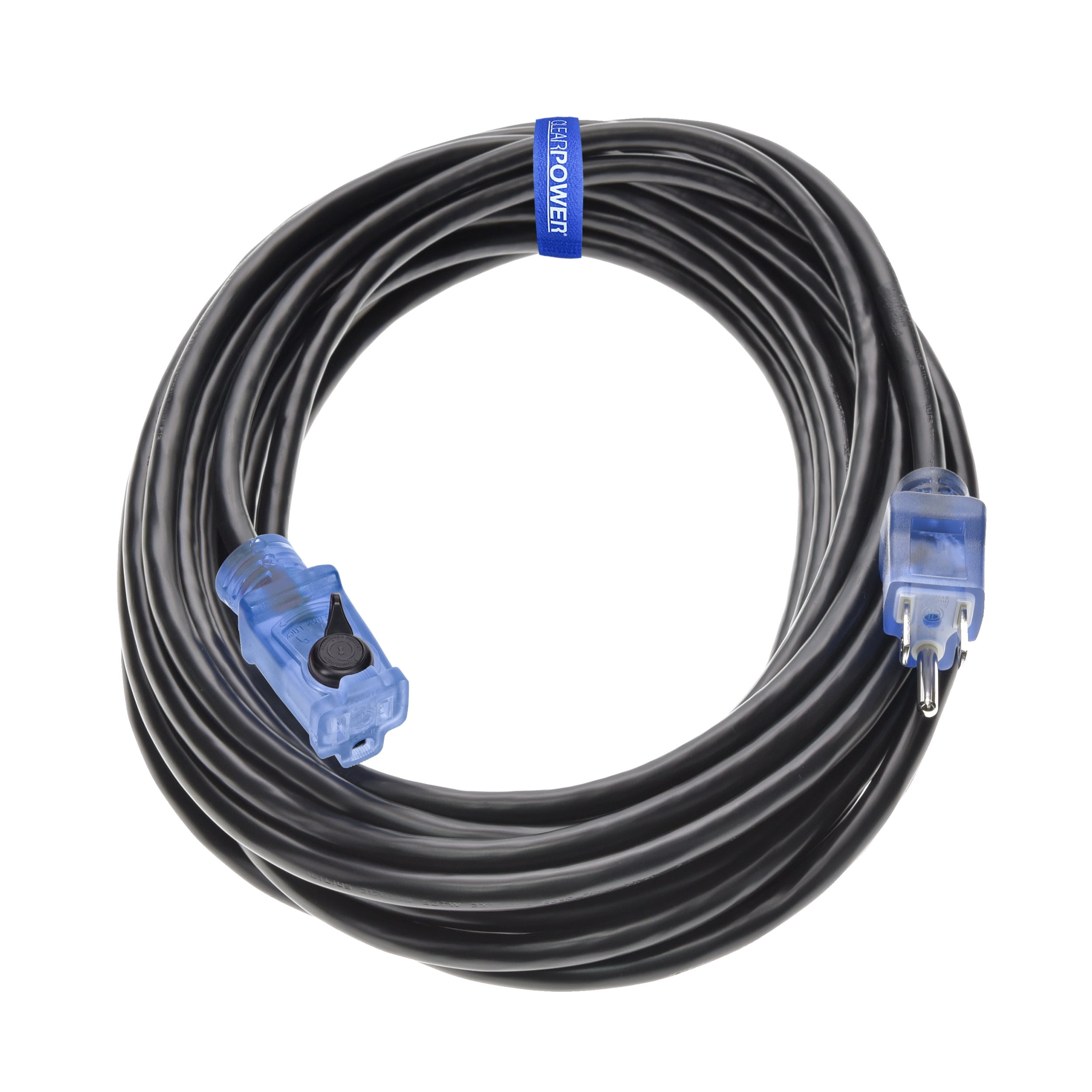 Clear Power 16/3 SJTW 40 ft Outdoor Extension Cord with Lighted Locking ...
