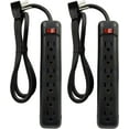 Clear Power 6-Outlet Power Strip with 3 ft Cord Low-Profile Flat Plug ...