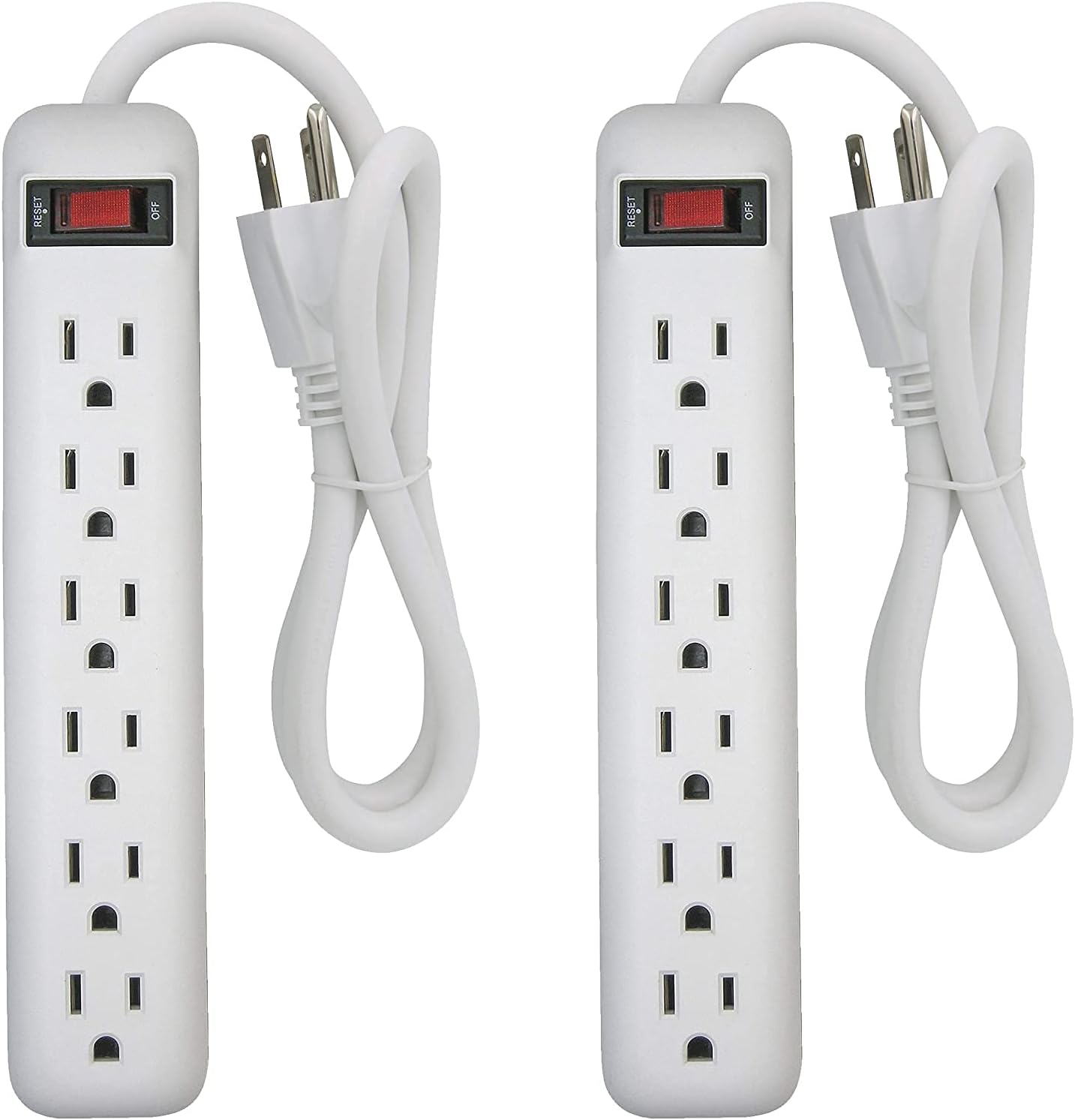 Hyper Tough 3-Piece Power Strip Set Included 4-Outlet Strip and 6 & 3 ...