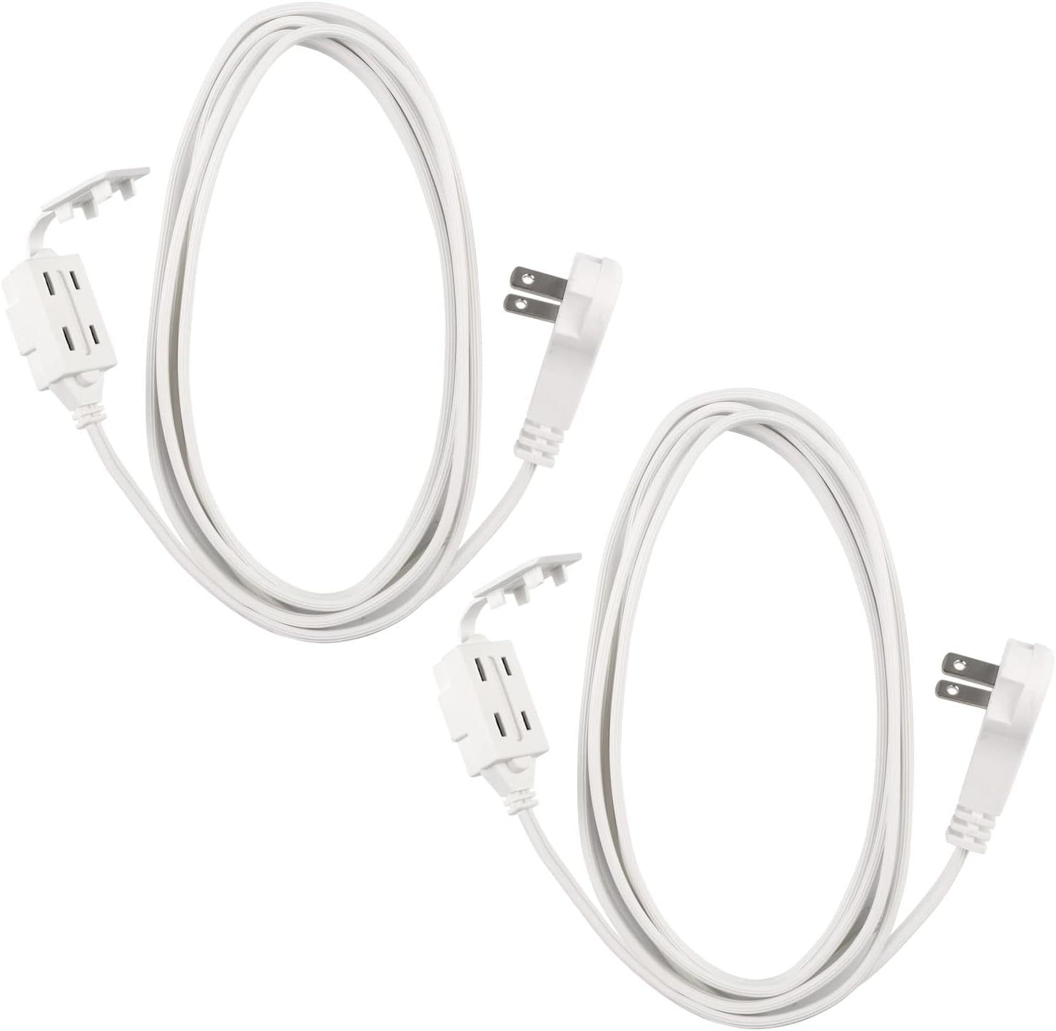 Clear Power 2-Pack 7 ft 3 Outlet Indoor Extension Cord 16/2 SPT-2 ...