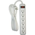 Clear Power Heavy Duty 6 Outlet Power Strip, 8ft Cord, Flat Plug ...
