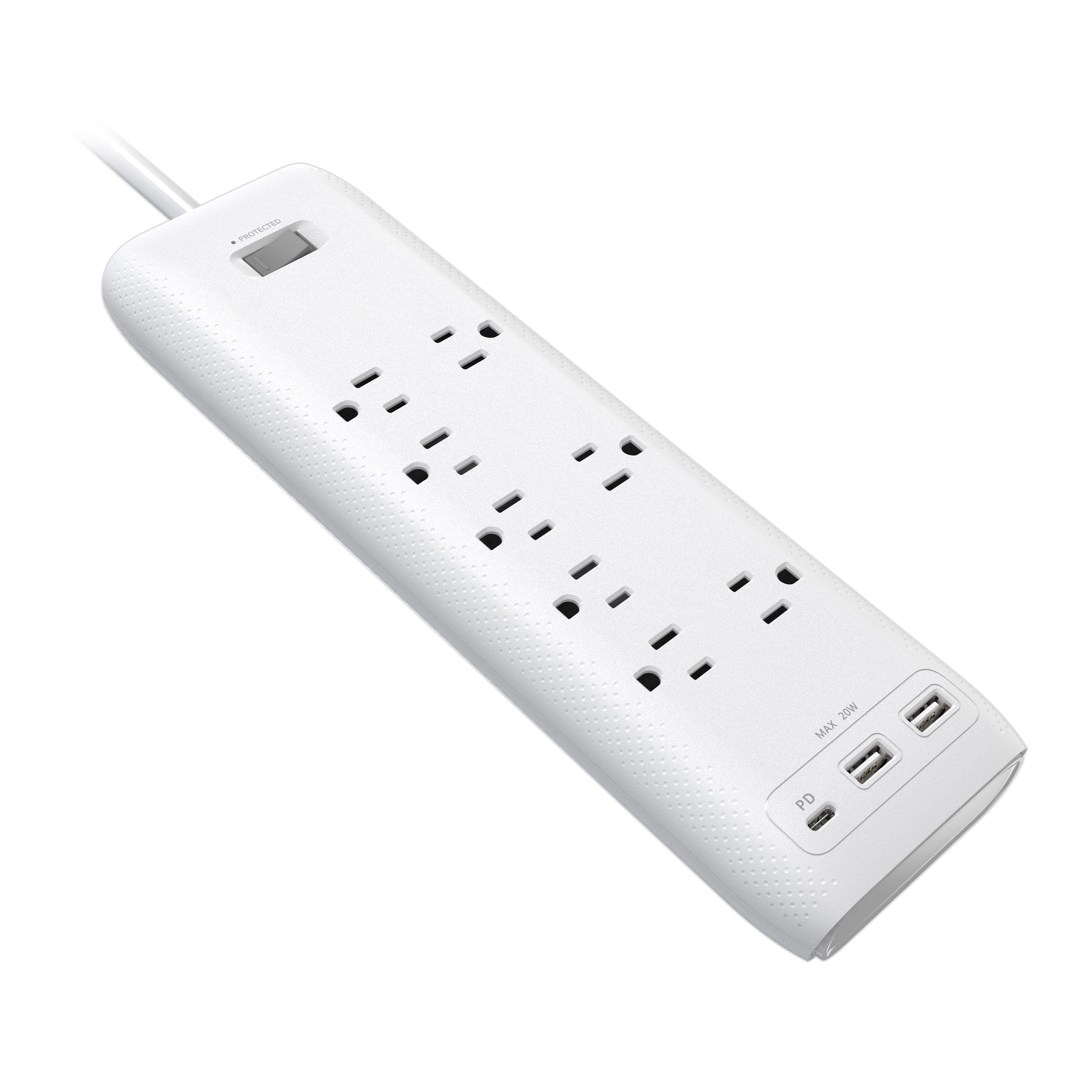 Clear Power 8-Outlet 2160J Surge Protector w/2-Port USB-A & 1-Port USB ...
