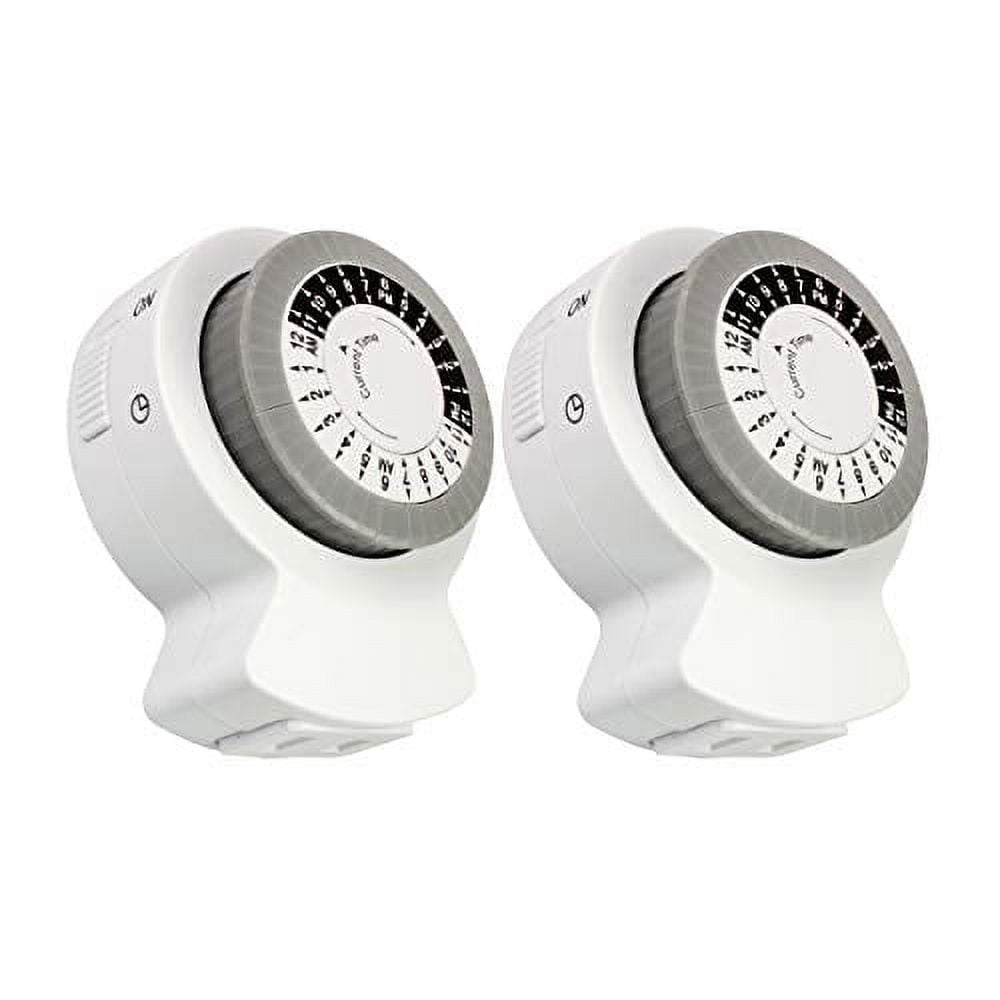 Clear Power Indoor Timer, Dual Pack, 1 Polarized Outlet, 24-Hour ...