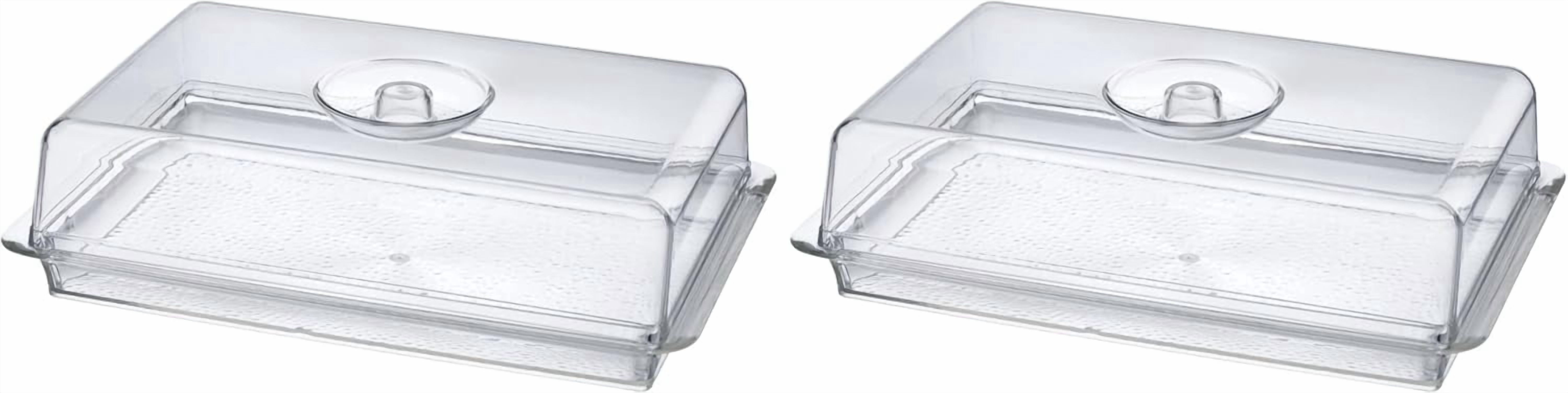 Clear Premium Acrylic Rectanglees Serving Tray with Lid (12.63" x 8.75 ...